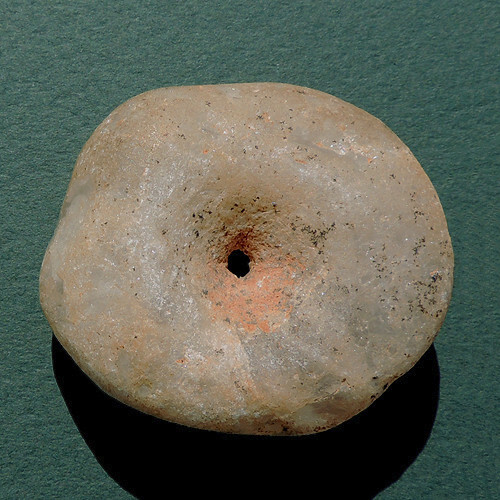 a large 52.5mm ancient neolithic quartz african stone bead mali sub ...