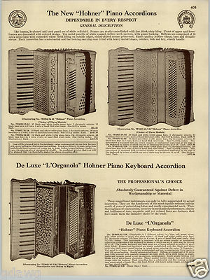 1930 PAPER AD Hohner L'Organola Piano Keyboard Accordion Seth Thomas ...