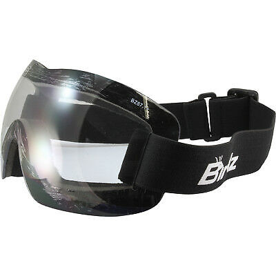 Birdz Eyewear Starling Padded Motorcycle Skydiving Goggles Clear Safety ...