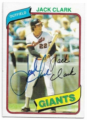 JACK CLARK Autographed Signed 1980 Topps Baseball card #167 San ...