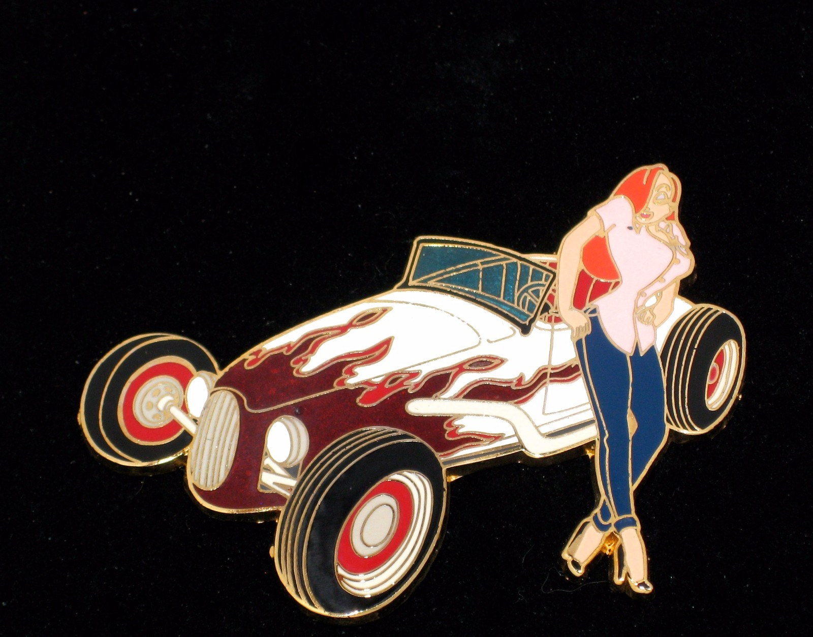 RARE LE100 Disney Pin Sexy Jessica Rabbit Hot Rod Classic Car Custom ...