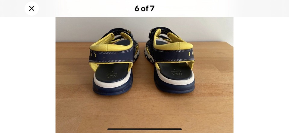 John Lewis Boys Girls Rip Tape Navy Blue/Yellow Sandals Size UK 5 | eBay UK