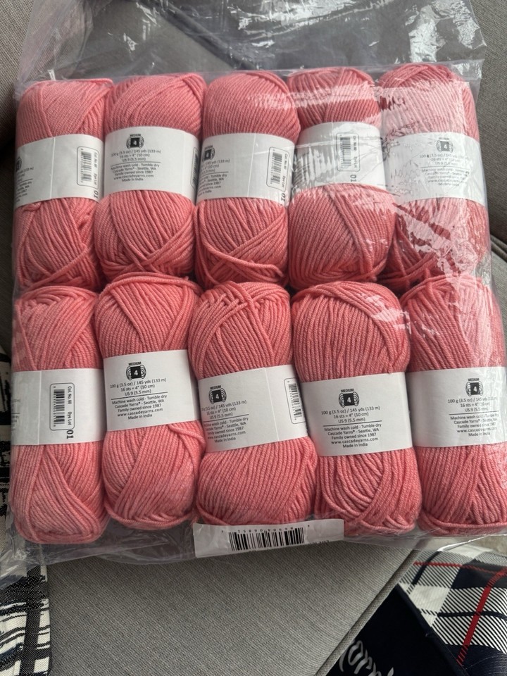 Lot Of 10 Cascade Elysian 6 PLY - Salmon Rose (Color #60) Yarn | eBay