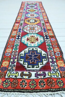 Vintage Turkish Herki Carpet Runner, Long Rug, Aisle Runner 31"X128 ...