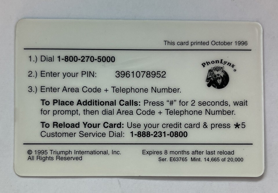 Phonlynx $5 Phone Card | eBay