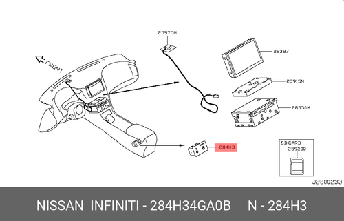 Genuine OE Connector Auxil 284H34GA0B , 284H3-4GA0B | eBay