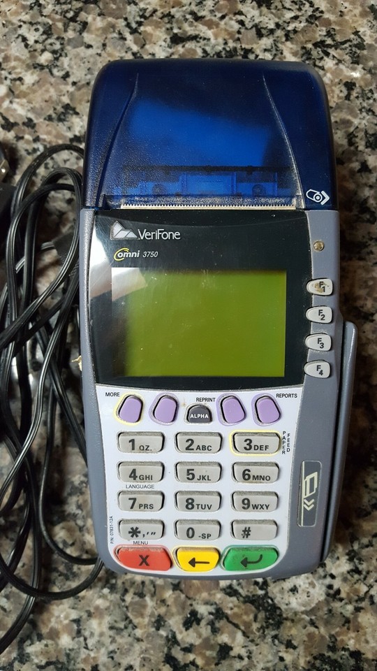 Verifone OMNI 3750 credit card processing terminal w/ printer chip ...