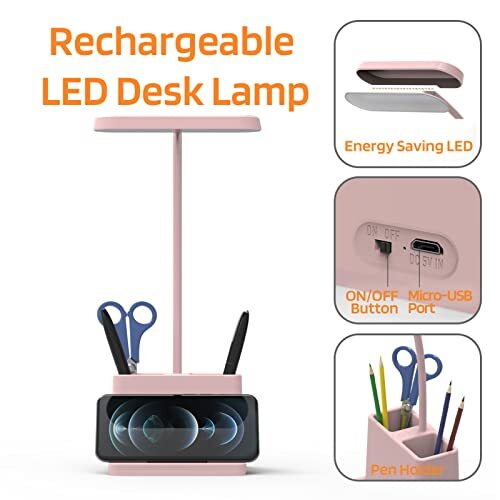 LED Table Desk Lamp with Pen Holder for Office Home Reading Lamp | eBay