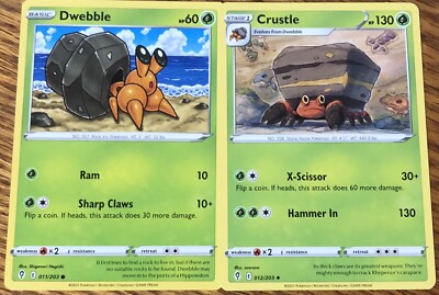 Dwebble 11/203, Crustle 12/203 - Evo Line - Evolving Skies - Read Desc ...