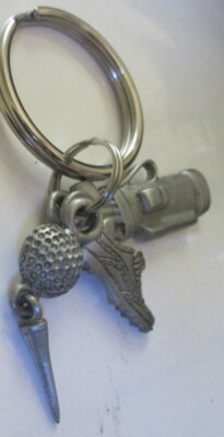 GOLFER GOLF metal charms keyring key chain keychain | eBay