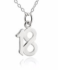Number 18 Charm Necklace 925 Sterling Silver Eighteen 18th Birthday ...