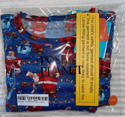 Posh Peanut Santa Claus Child 5T-6T Long Sleeve Lounge Pajama Set Basic ...