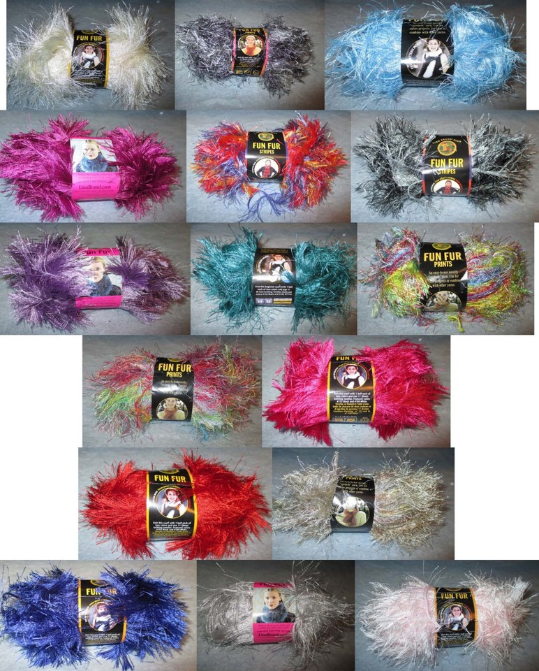 Lion Brand Fun Fur (Solid Exotic Festive Print Stripe) - New Select ...