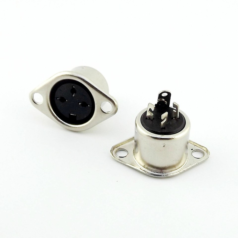 10pcs DIN Female Jack Cable Connector Adapter 3 Pin Plug Panel Mount ...