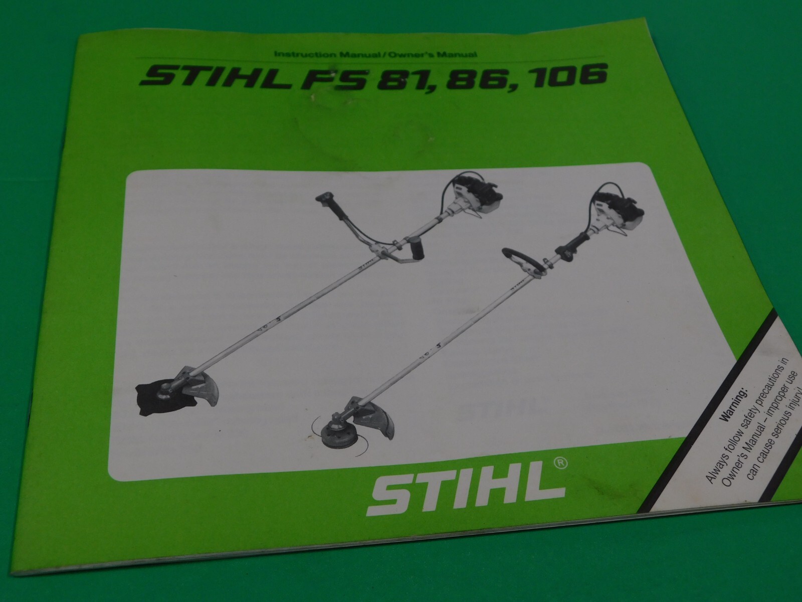 ORIGINAL MANUAL FOR STIHL FS81 FS86 FS106 TRIMMER --- BOX 6202 i | eBay