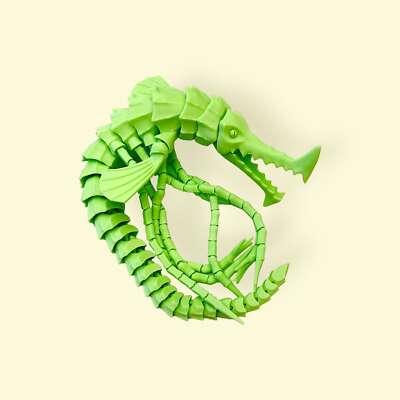 Brickelback Sea Monster - Flexible 3D Printed Sea Beast Fidget Toy - | eBay