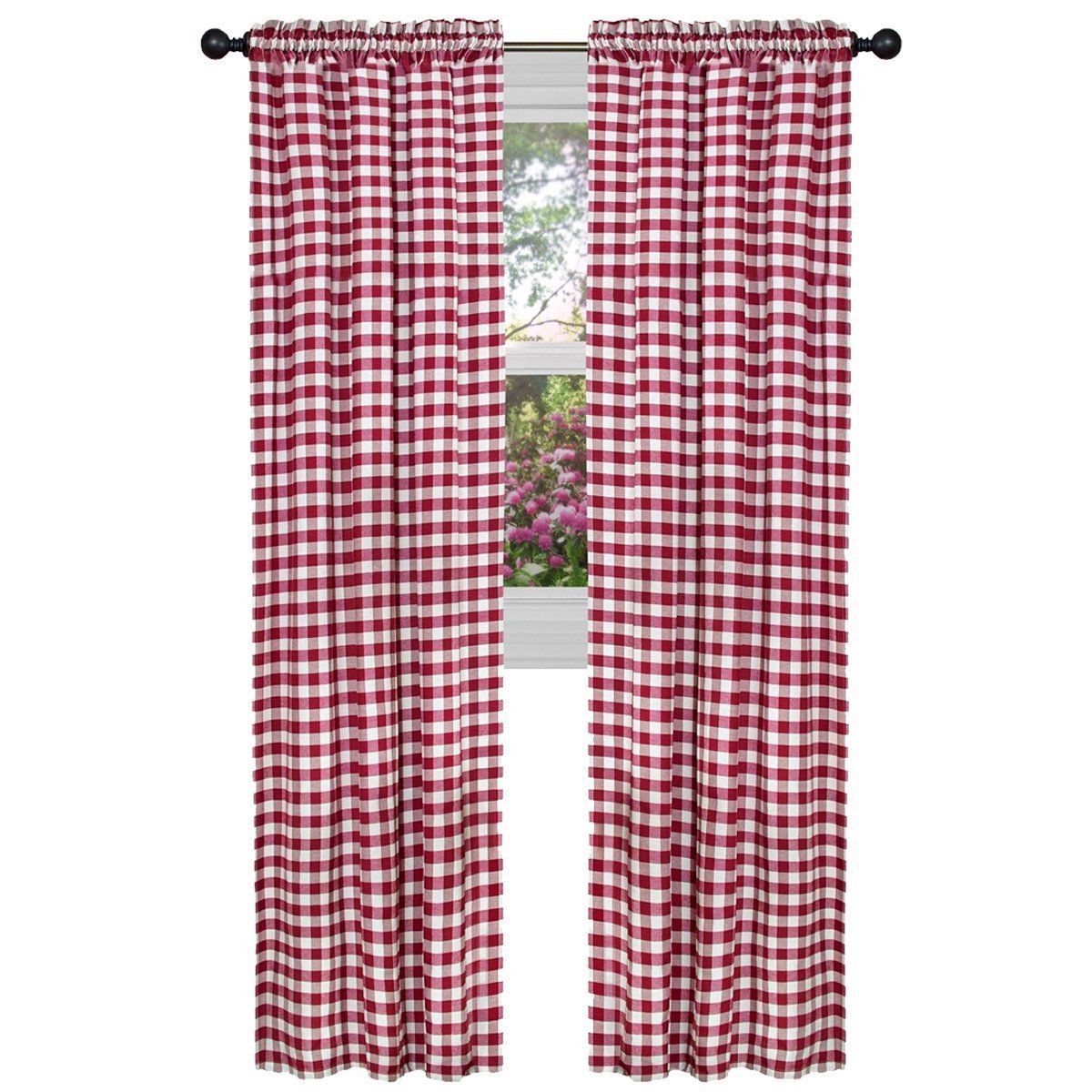 Checkered Panel Drape 60"x108" Gingham Buffalo Check Curtain (PRICE PER ...