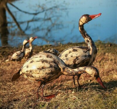 Metal Goose Garden Ornament Sculpture Art - Handmade Recycled Metal ...