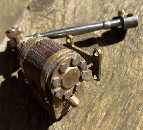 Vintage Miniature Live Steam Engine Cylinder Piston Crankshaft Brass ...