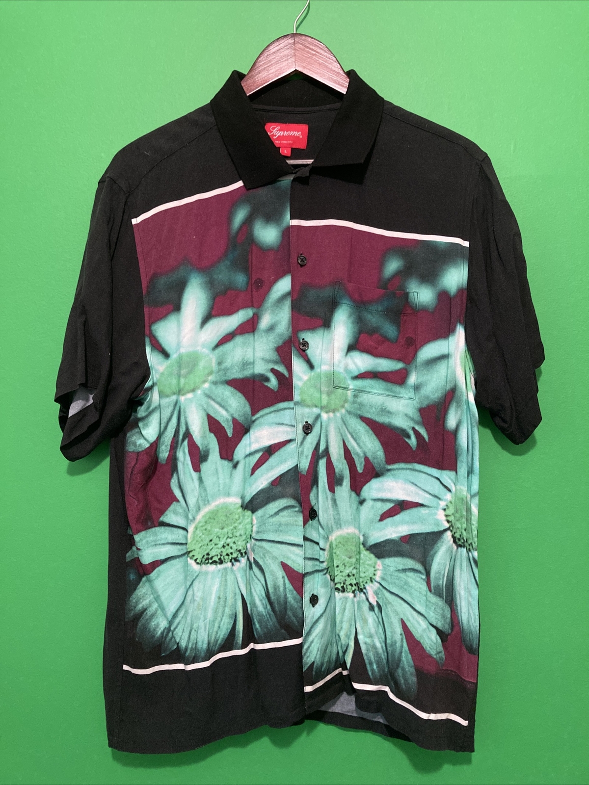 supreme jean paul gaultier flower power rayon button … - Gem