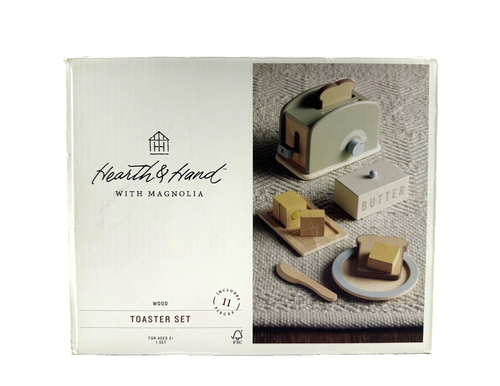 Hearth And Hand With Magnolia Wood Toaster & Food 11 Piece Set New | eBay