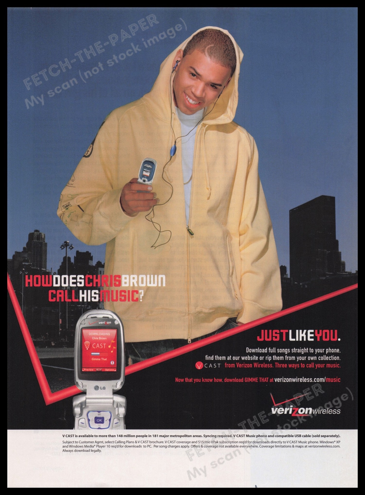 Verizon Wireless Chris Brown 2000s Print Advertisement Ad 2006 Music | eBay