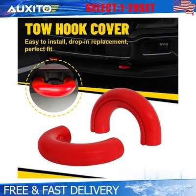 Red D-Ring Tow Hook Covers for Ford F150 2004-2024 Front Position part ...