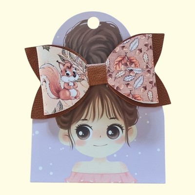 Autumn Squirrel Brown Hair Bow Clip X1. Character Hair Accessories ...