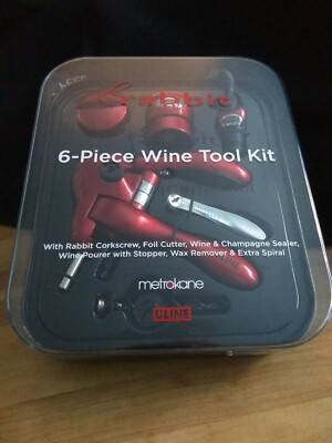 RABBIT 6 PIECE WINE TOOL SET RED BRAND NEW ULINE METROKANE | eBay