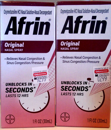 Afrin Original Nasal Spray Max Strength 1oz x2 Exp 2026+ 41100811257 | eBay