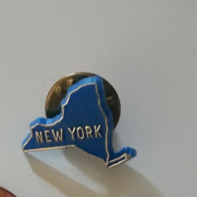 Vintage Blue Plastic New York State Pinback Lapel pin NEW | eBay
