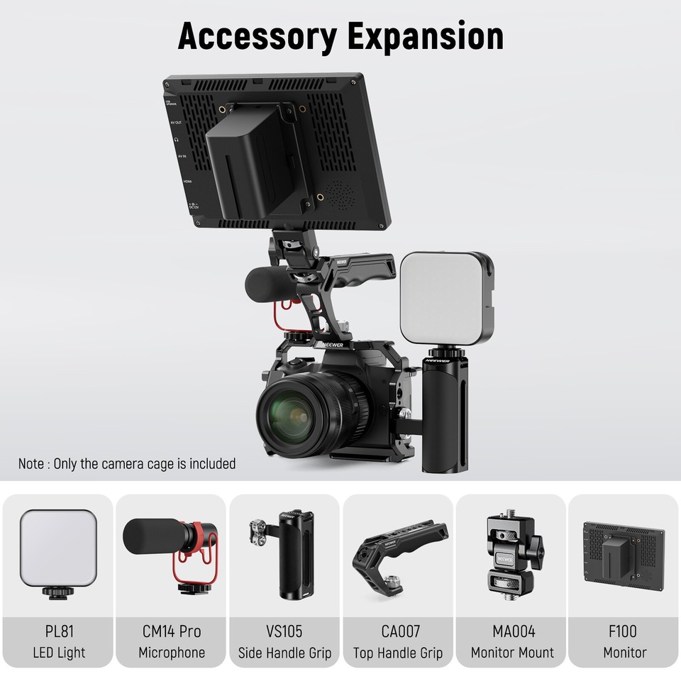 NEEWER M50/M50 II Cage Aluminum Video Rig Compatible with Canon M50 M50 ...