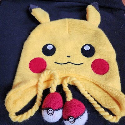 Pokemon Pikachu Knit Beanie Hat Cap Yellow Nintendo Game Freak 2015 | eBay