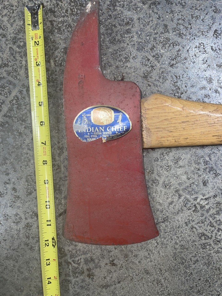 Indian Chief Fire Axe Looks Like It Was Used Firemen Mann Cave Damaged ...