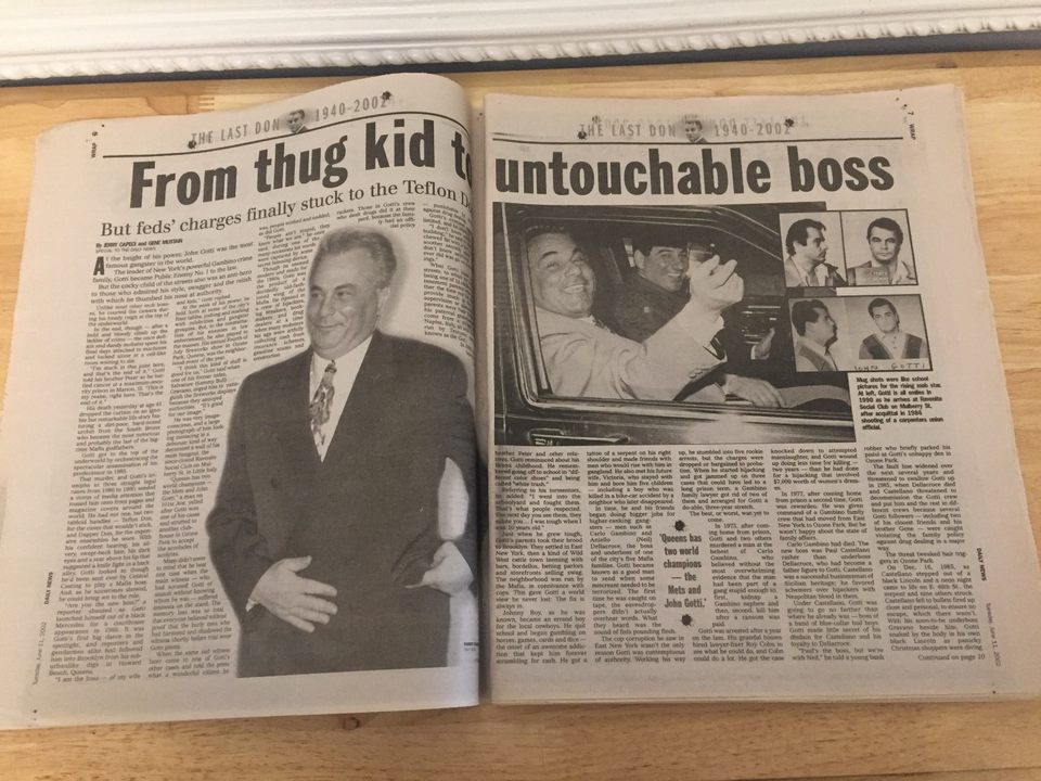 NY Daily News 6/11/02 The Last Don John Gotti Gambino Mafia Mob Boss ...
