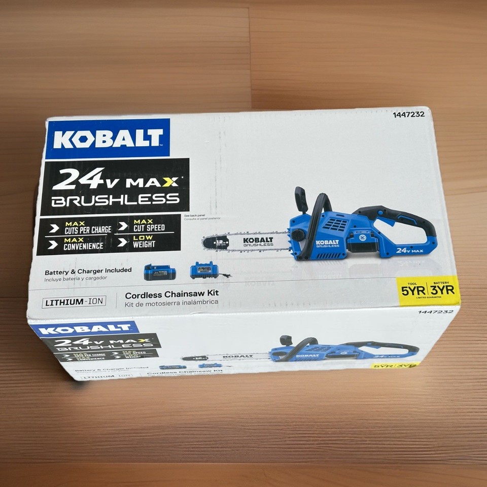 Kobalt 24V 12-in Battery 4 Ah Chainsaw Battery and Charger Included KCS ...