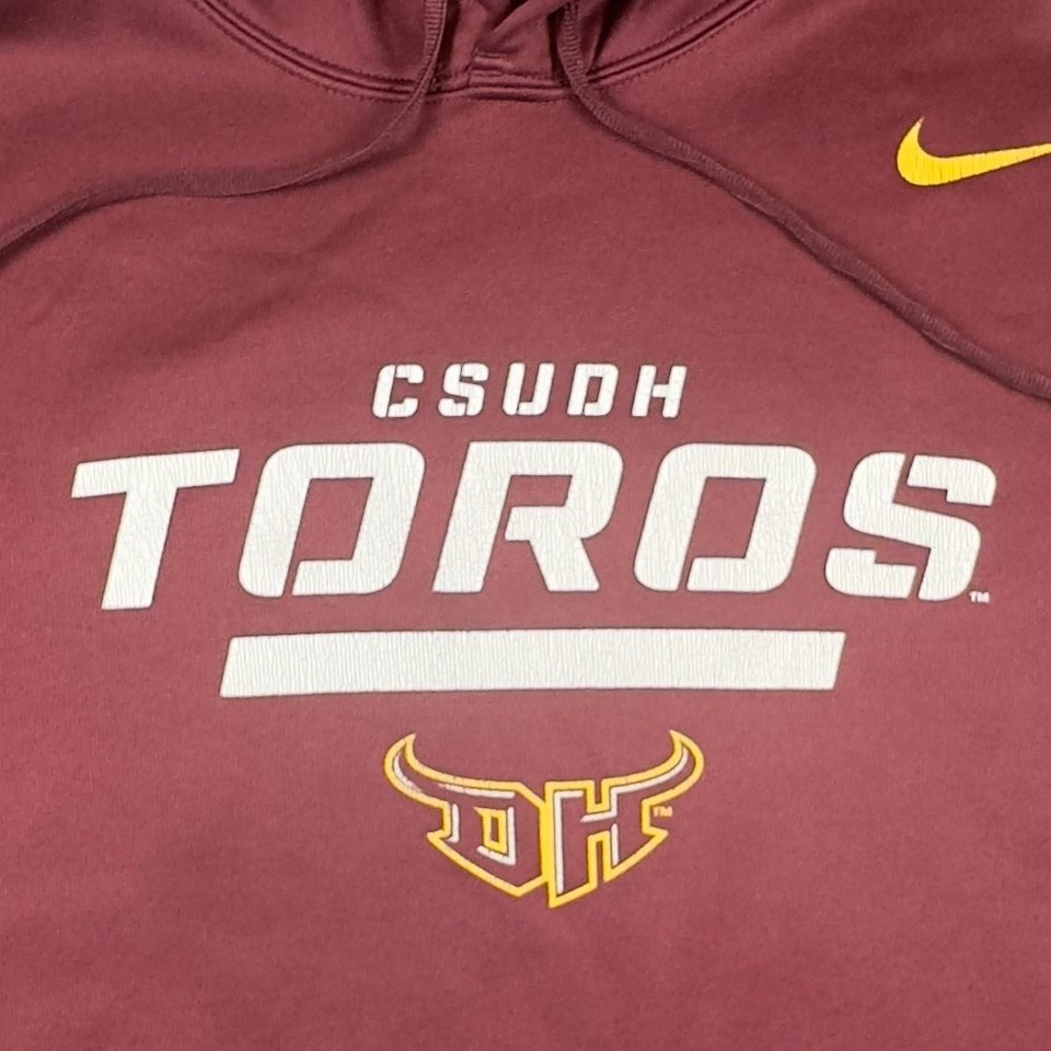 CSUDH Toros Hoodie Mens Medium Maroon NCAA Nike Therma Fit Dominguez ...