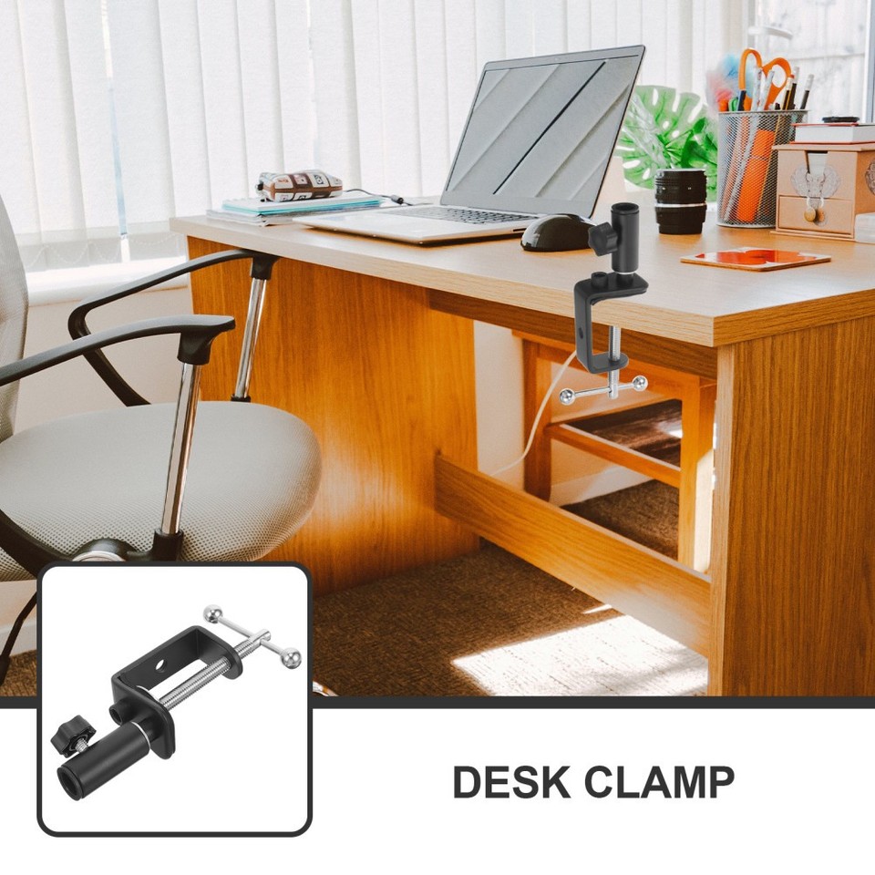 Desk Lamp Clamp Universal C-clamp Over The Table Rod Stand Microphone ...