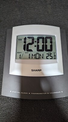 Sharp Digital Clock Thermometer Calendar | eBay