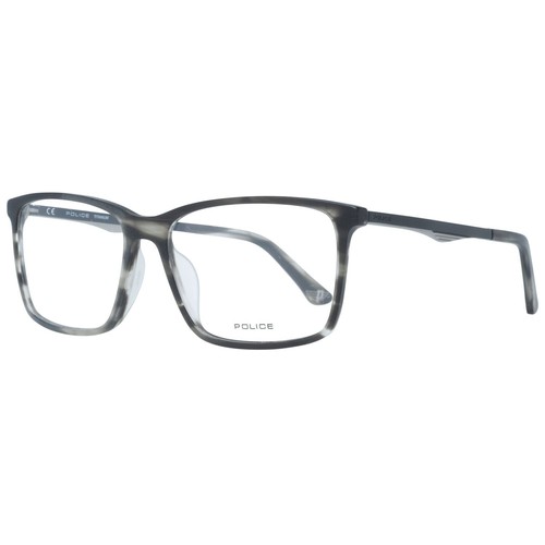 Police VPL 683 Men Gray Optical Frame Plastic Print Oval Full Rim ...