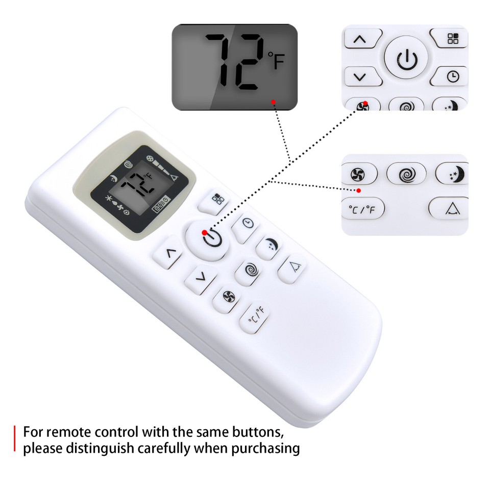 810900348A Remote Control For Black Decker Air Conditioner BPACT08WT ...