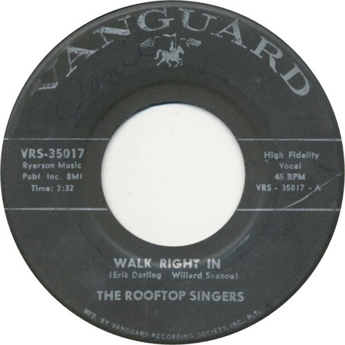 The Rooftop Singers - Walk Right In - Vanguard - VRS-35017 - 7", Single ...