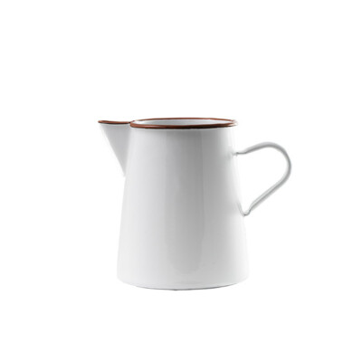 Urban Style Enamelware 1L Pitcher Jug Water Container w/ Red Rim ...