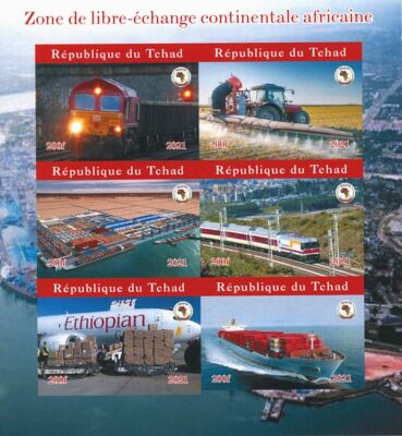 Chad 2021 MNH Stamps African Continental Free Trade Area Ships Trains ...