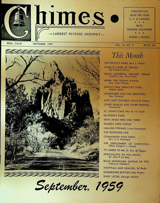 Chimes Magazine Psychic September 1959 John Chaney Eric Hagen Edna ...