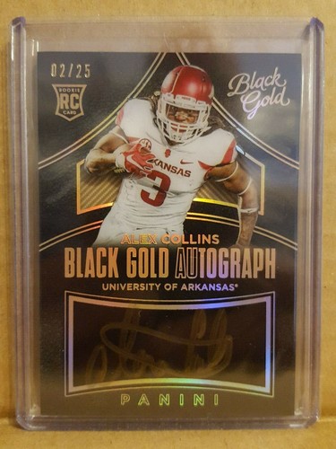 Alex Collins 2016 Black Gold Auto RC card #’d 2/25 Razorbacks Ravens | eBay