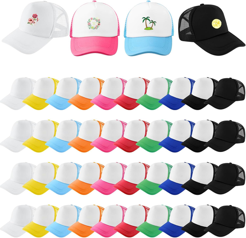 Hercicy 40 Pack Sublimation Blank Trucker Hat Bulk Baseball Cap ...
