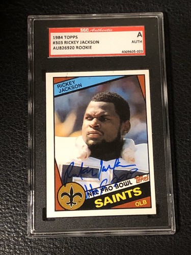 HOF RICKEY JACKSON 1984 TOPPS ROOKIE SIGNED AUTOGRAPHED CARD #303 SGC ...