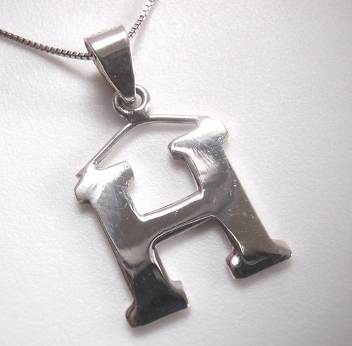The Letter "H" 925 Sterling Silver Pendant h Initial | eBay