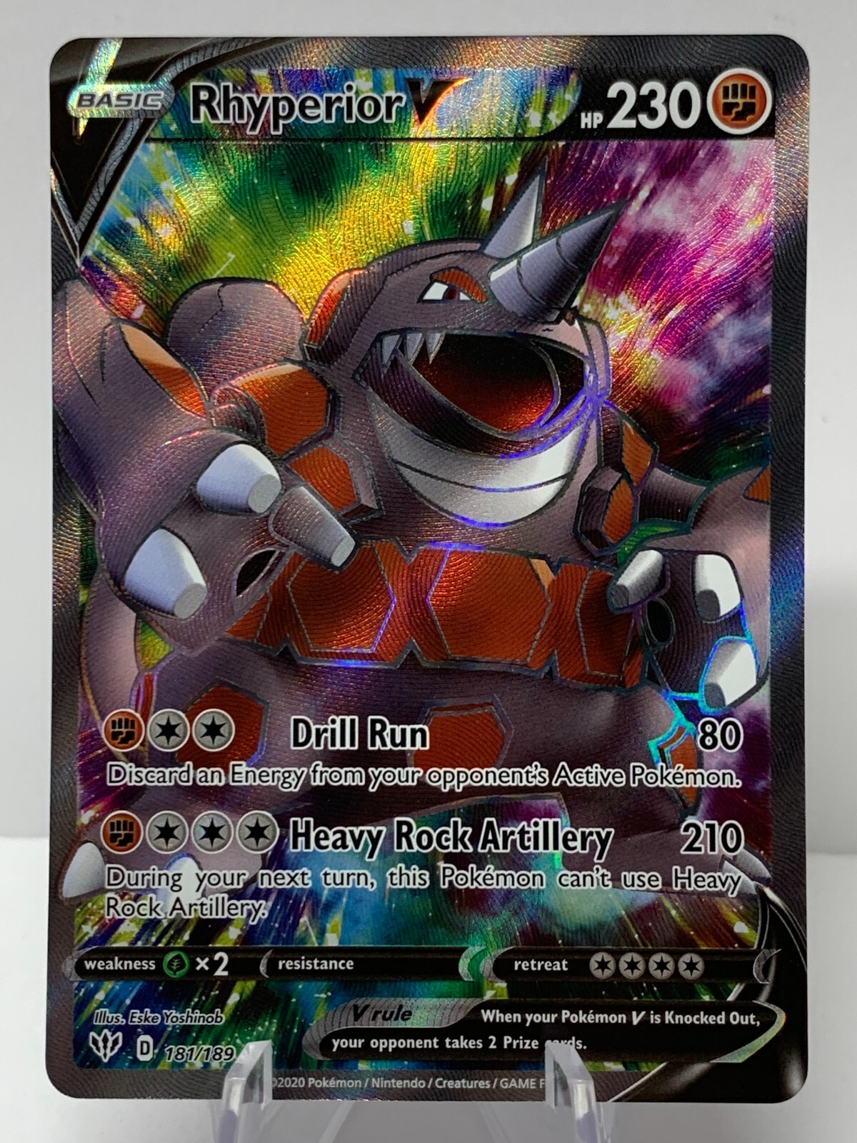 Pokemon Rhyperior V 181/189 Darkness Ablaze Sword & Shield FULL ART | eBay